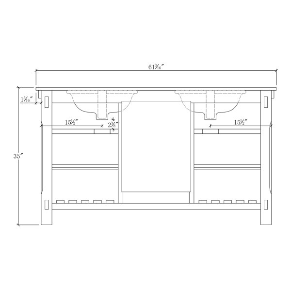 Laurel Foundry Modern Farmhouse Clemmie 61 Double Bathroom Vanity Set
